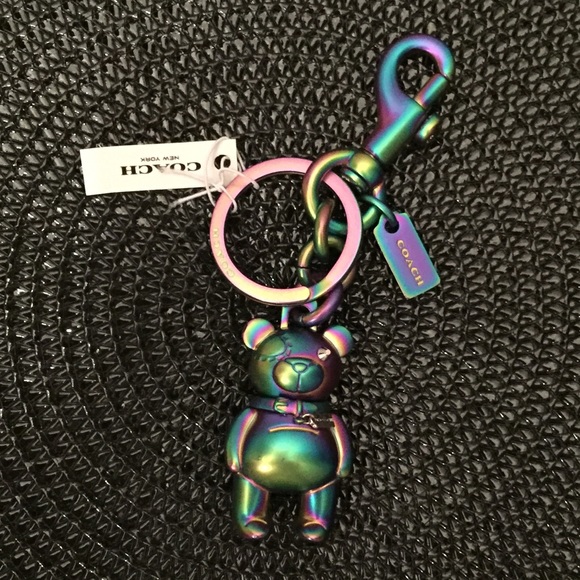 Coach | Accessories | Coach Hologram Iridescent 3d Teddy Bear Key Fob ...